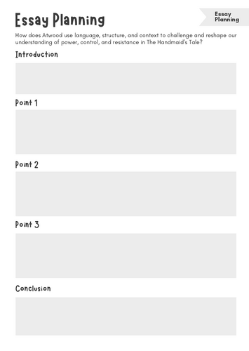 The Handmaid's Tale (L26) Essay Planning | Teaching Resources