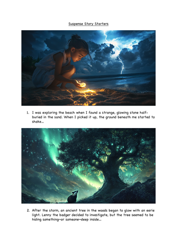 Suspense Story Starters | Teaching Resources