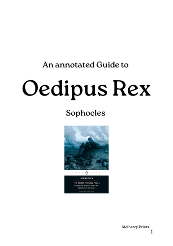 Fully Annotated Text Oedipus the King PDF Annotation Guide | Teaching ...