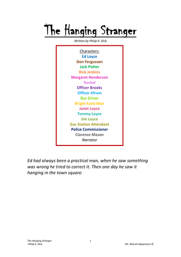 The Hanging Stranger Readers' Theatre Unit | Teaching Resources