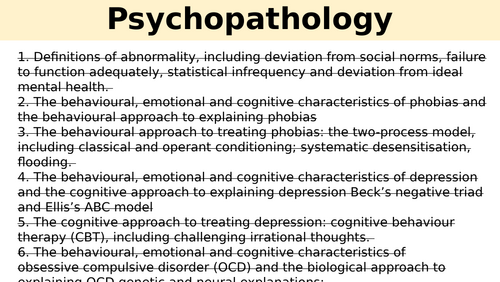 Paper 1: Psychopathology - AQA A-Level Psychology | Teaching Resources