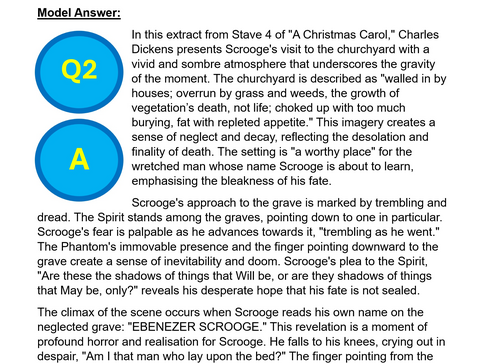 EDEXCEL GCSE English Lit. - A Christmas Carol - Model Answers - 5 Q's ...