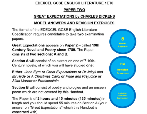 EDEXCEL GCSE English Literature - Great Expectations - Model Answers ...
