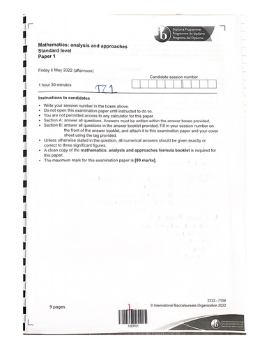 IB Math AA SL | May 2022 Paper 1 & 2 (TZ1) | Fully Worked Solutions | Teaching Resources
