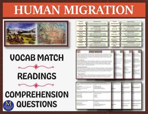 Prehistoric Civilizations History: Human Migration Reading & Sort ...