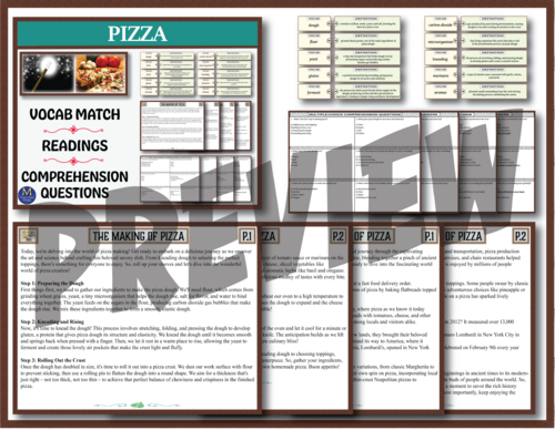 Magic of Pizza: Fun Reading Comprehension & Definition Sorting Center ...