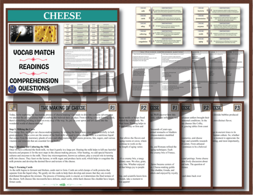 Magic of Cheese: Fun Reading Comprehension & Definition Sort Center ...
