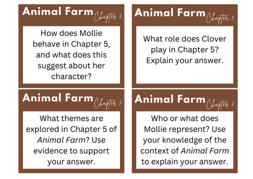 Animal Farm by George Orwell Chapter 5 Discussion or Quick Write Task ...