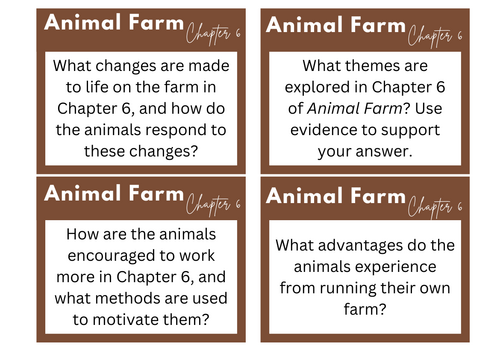 Animal Farm by George Orwell Chapter 6 Discussion or Quick Write Task ...