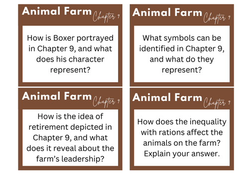 Animal Farm by George Orwell Chapter 9 Discussion or Quick Write Task ...