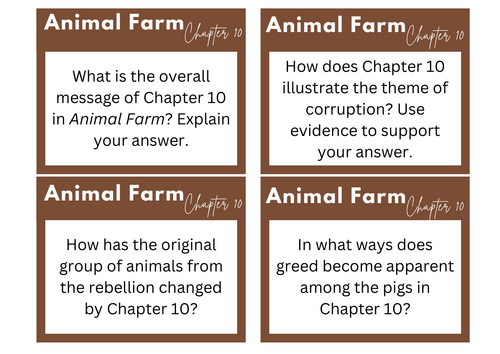 Animal Farm by George Orwell Chapter 10 Discussion or Quick Write Task ...