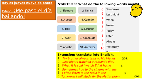 4.2G- ¡Me paso el día bailando! Spanish AQA GCSE | Teaching Resources