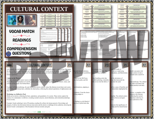 World Mythology: Cultural Context Reading Comprehension & Sort Activity ...