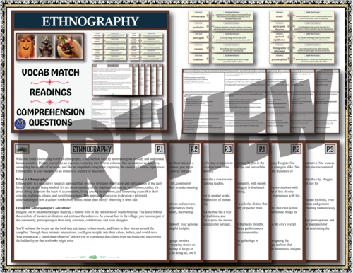 Anthropology: Ethnography Reading Comprehension & Sorting Activity ...