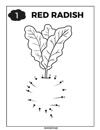 Vegetables Dot to Dot - Connect the Dots Printable Coloring Pages for ...