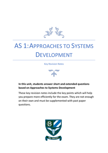 AS.1 Key Notes Digital Technology CCEA | Teaching Resources