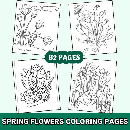 Printable Spring Flowers Coloring Pages for Kids and Adults | Teaching ...