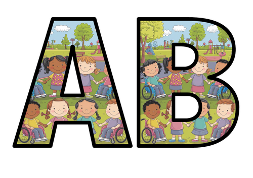 All Are Welcome Here Teamwork Kindy Lettering Set Display Title Letters ...
