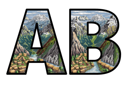 Andes Mountains (South America) Lettering Set Display Title Letters ...