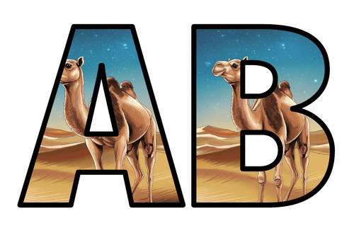 Animal Adaptations Camel Lettering Set Display Title Letters Numbers ...