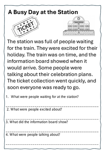 RWI TION Phonics Reading Comprehension Worksheet | Teaching Resources