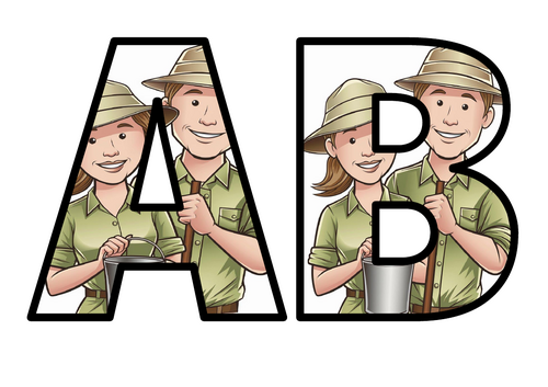 Archaeologist Dramatic Role Play Center Area Lettering Set Display ...