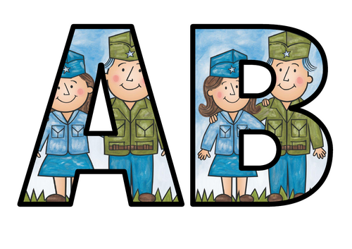 Army Vets Dramatic Role Play Center Area Lettering Set Display Title ...
