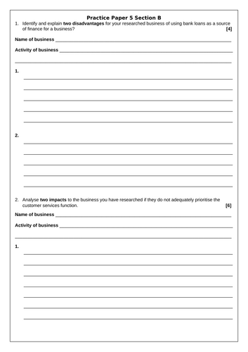 Cambridge National OCR Business Level 3 Unit 1 Section B Pre-Release ...