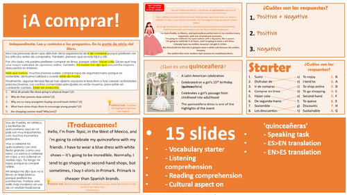 2026 Spanish AQA GCSE Module 6.3 - A comprar | Teaching Resources