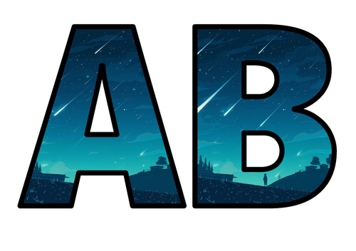 Asteroids Meteors Shooting Stars Space Planet NASA Lettering Set ...