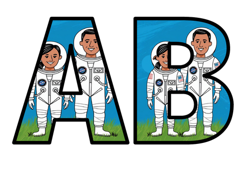 Astronauts Dramatic Role Play Center Area Lettering Set Display Title ...