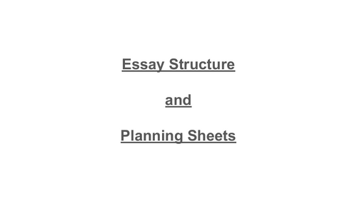 English Literature: A Level Essay Plans | Teaching Resources