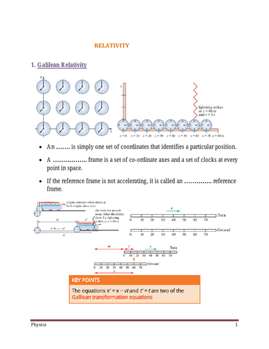 IB Galilean and Special Relativity | Teaching Resources