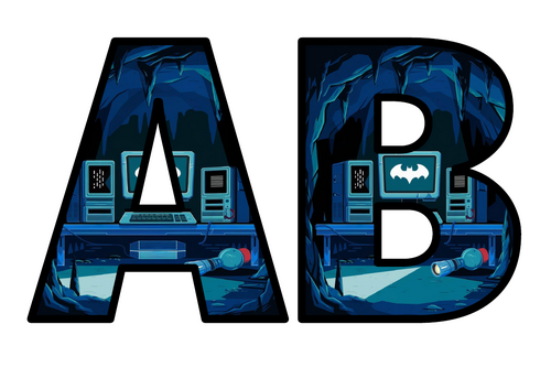 Bat Batman Cave Computer Lettering Set Display Title Letters Numbers ...