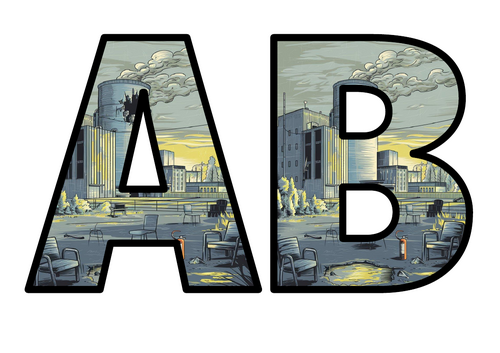 Chernobyl Disaster Power Plant 1986 Lettering Set Display Title Letters ...