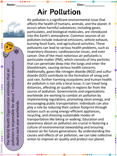 Understanding Air Pollution: Essential Reading & Questions for Insight ...