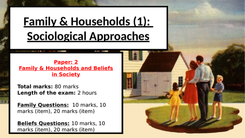 Sociology - Family & Households Topic: Sociological Approaches (Full ...
