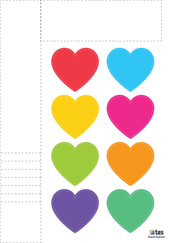 Cascading Love Heart Waterfall card activity | Teaching Resources