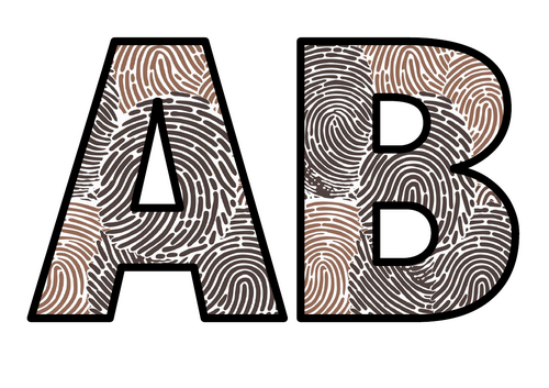 Fingerprints Clues Detectives Thumb Print Lettering Set Display Title ...