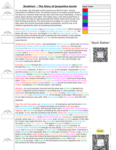 Year 6 Flashback Narrative - L'Aviatrice WAGOLL | Teaching Resources