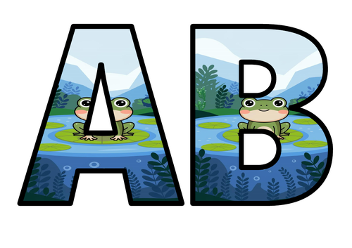 Frog Toad Amphibian Lily Pad Pond Lettering Set Display Title Letters ...