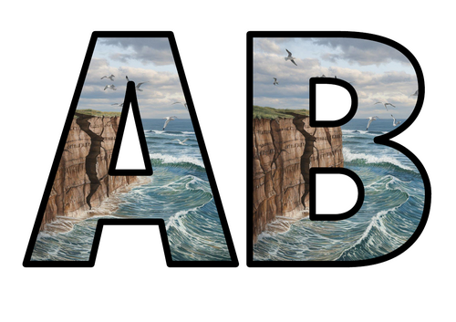 Geography Coastal Erosion Sea Lettering Set Display Title Letters ...