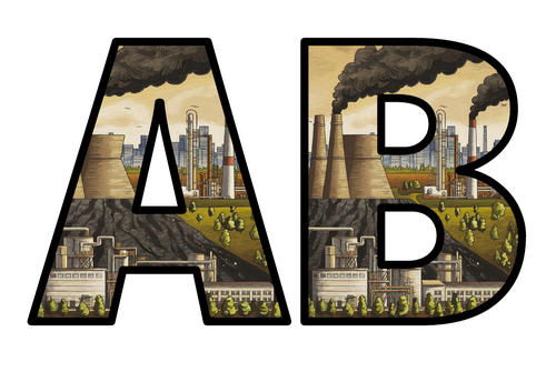 Geography Non-Renewable Energy Sources Lettering Set Display Title ...