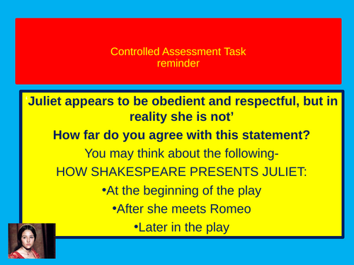 Romeo and Juliet 10 lessons for controlled assessment | Teaching Resources
