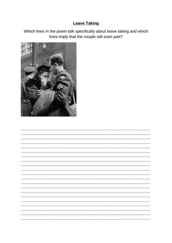 Poetry 'Goodbye' by Alun Lewis -Welsh Writers in English | Teaching ...