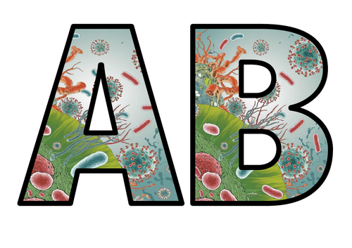Germs Bacteria Microscope Cells Lettering Set Display Title Letters ...