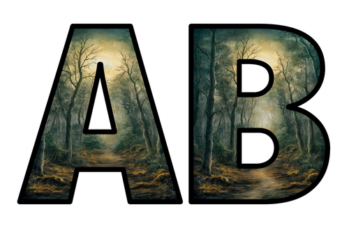 Gloomy in the Woods Writing Story Lettering Set Display Title Letters ...