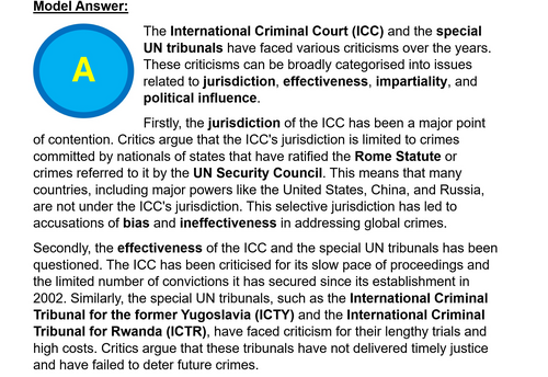 EDEXCEL A Level Politics Model Answers - Full Papers - Paper 3b Global Politics - 2021 - Handout ...