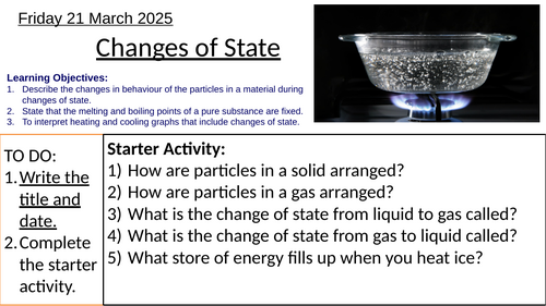 AQA GCSE Combined Science Physics: Particle Model of Matter: 5 ...