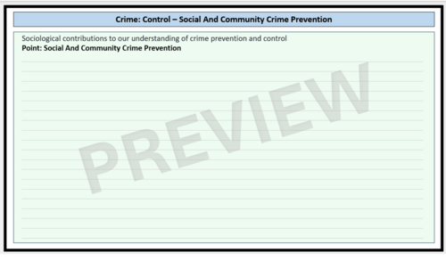 Sociology - Crime & Deviance Topic: Control, Punishment & Victims ...
